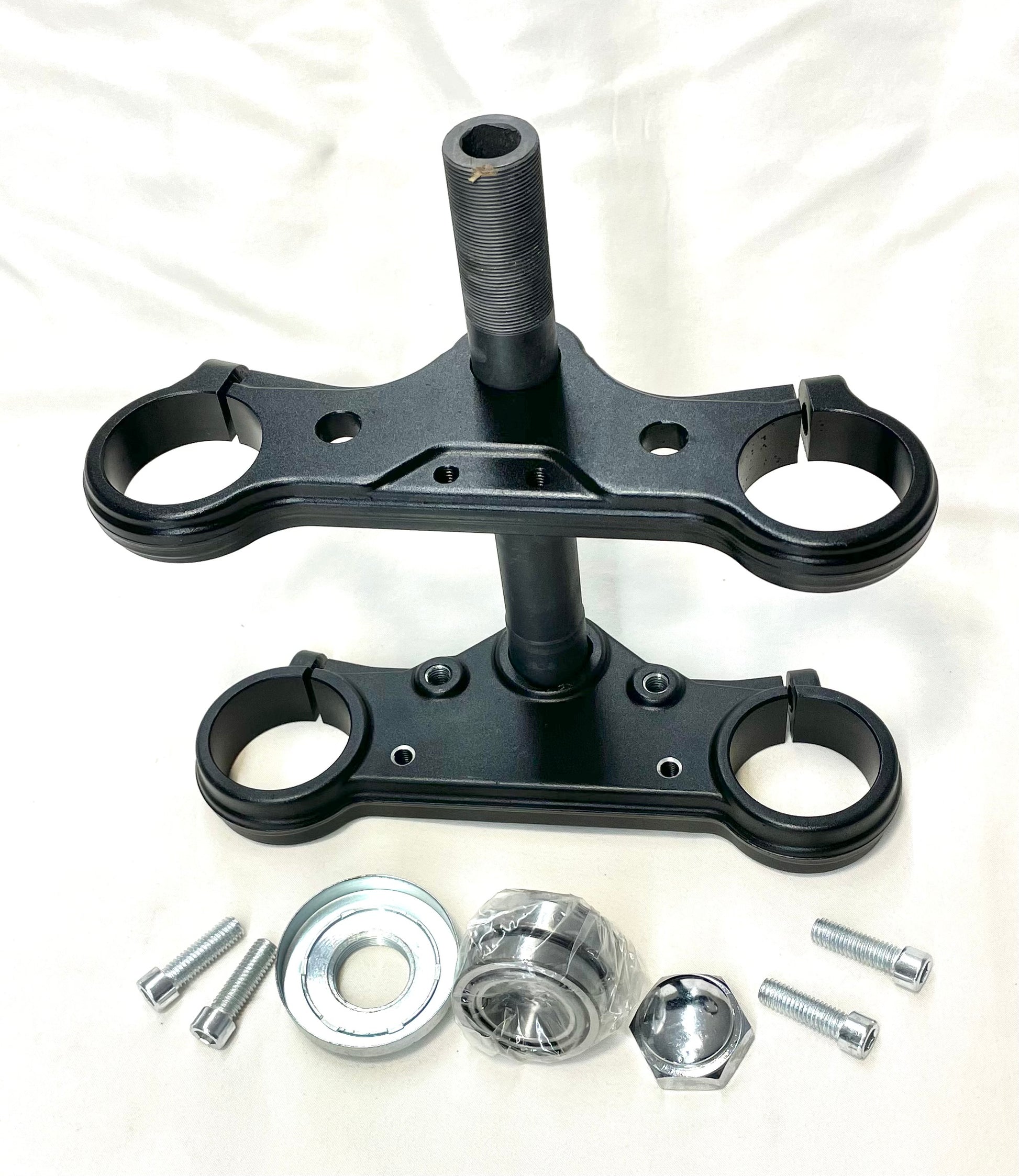 B1 forged black triple tree fork clamps (complete with cone bearing an ...